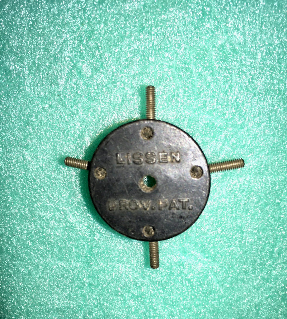 LISSEN , B4, BRITISH 4 PIN, EBONITE, VALVE BASE, 1927 – MULLARD MAGIC