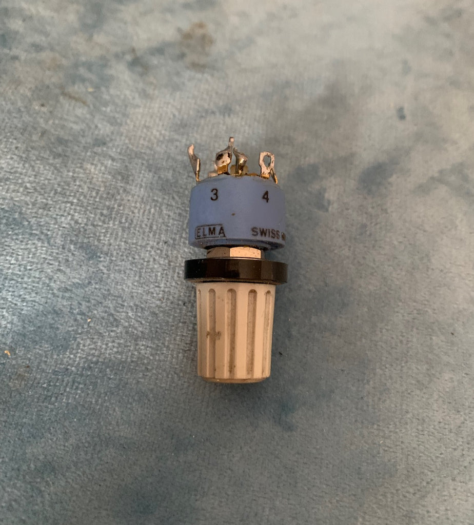 ELMA, 6 WAY, ROTARY SWITCH, SWISS MADE, EX EQUIPT, C/W KNOB – MULLARD MAGIC