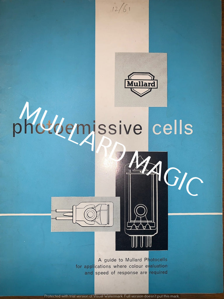 MULLARD, PHOTOEMISSIVE CELLS, CATALOGUE, 1961 – MULLARD MAGIC