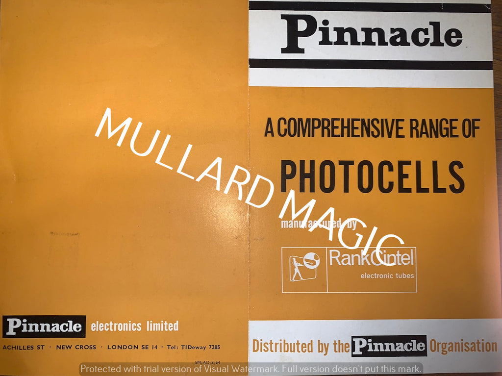 PINNACLE, RANK CINTEL, A COMPREHENSIVE RANGE OF PHOTOCELLS, CATALOGUE ...