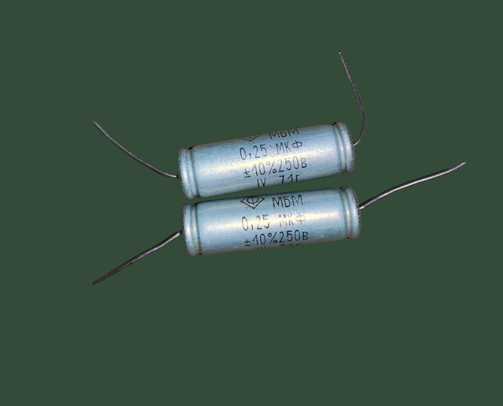 Russian, MBM, Paper Capacitor, 0.25 uF 250 V x2 – MULLARD MAGIC