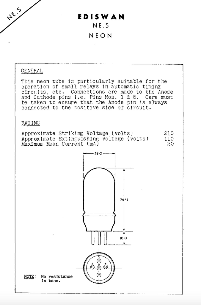 EDISWAN, NE5, NEON, B4 BASE – MULLARD MAGIC