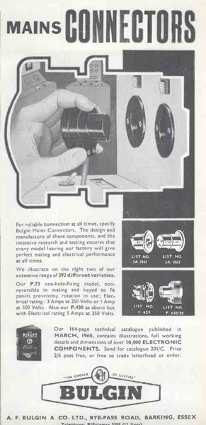 BULGIN, 3 PIN POWER PLUG, SA1393, FOR LEAK TL12.1 & QUAD ESL 57, 22mm ...