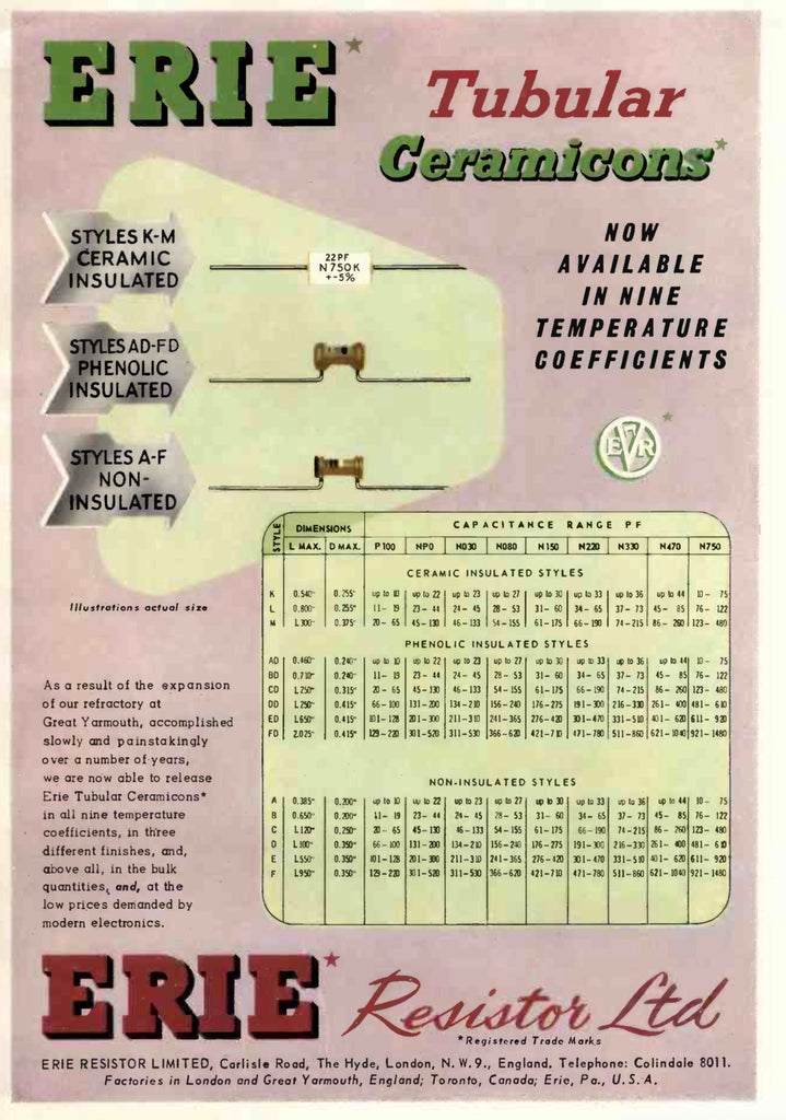 ERIE, CERAMICON, CAPACITOR, N750K, 39pF – MULLARD MAGIC