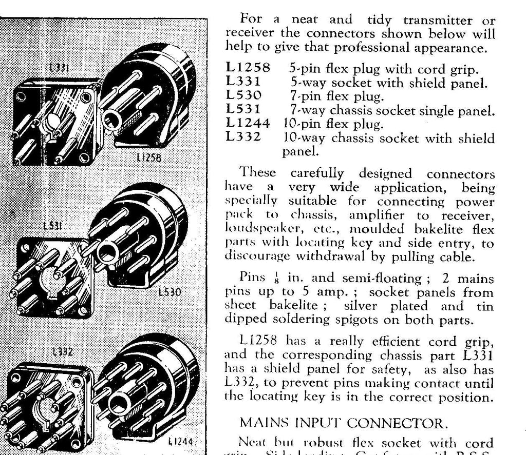 BELLING LEE, 5 PIN PANEL SOCKET, FEMALE, L331, AIR MINISTRY, 10H/253 N ...
