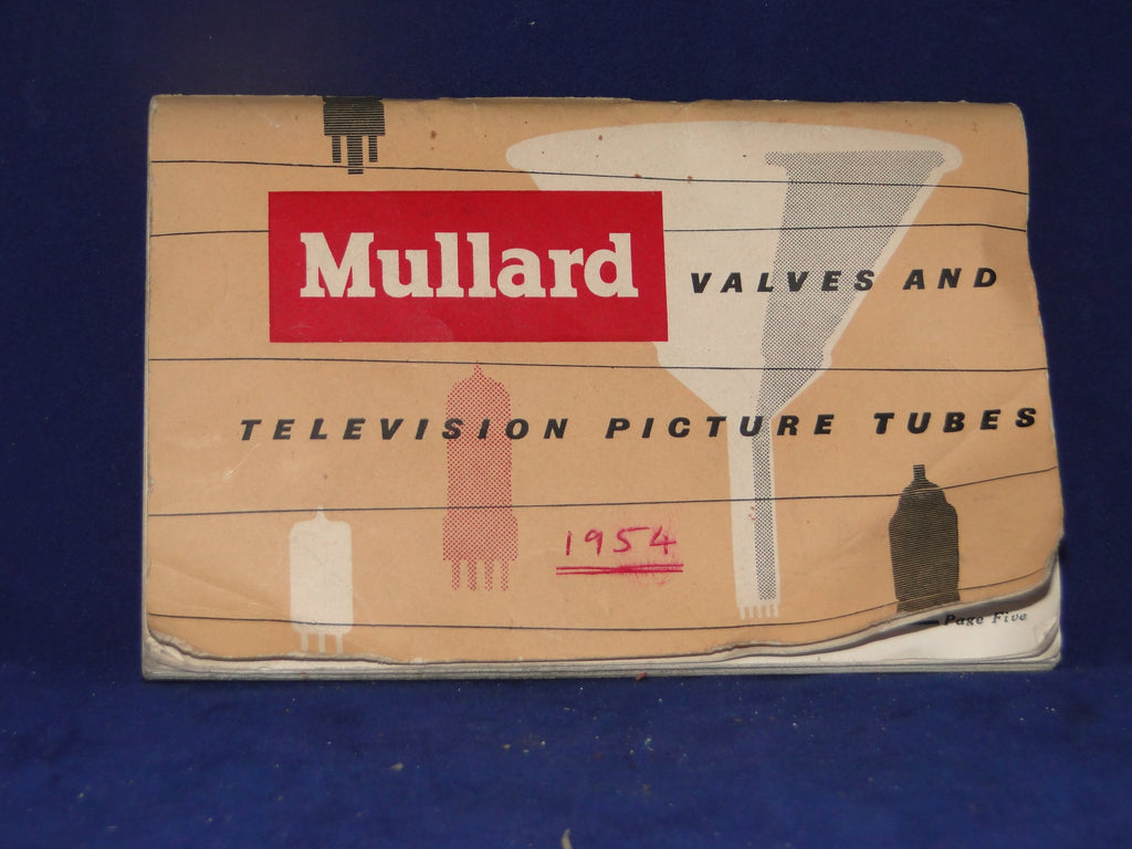 MULLARD, VALVE DATA BOOK, VALVES AND TELEVISION PICTURE TUBES, 1954 ...