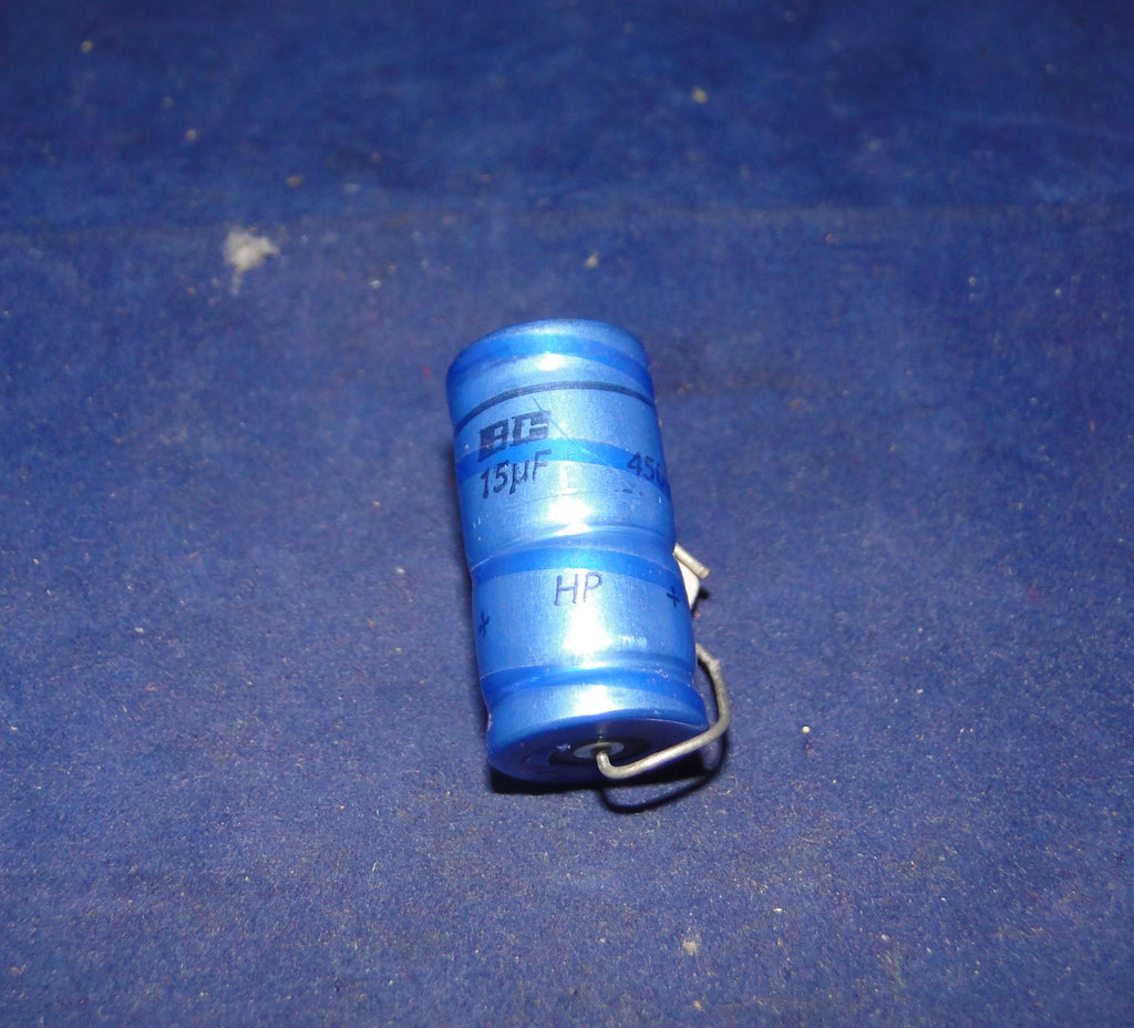 BH AEROVOX, 15uF @ 450V, AXIAL, CAPACITOR – MULLARD MAGIC