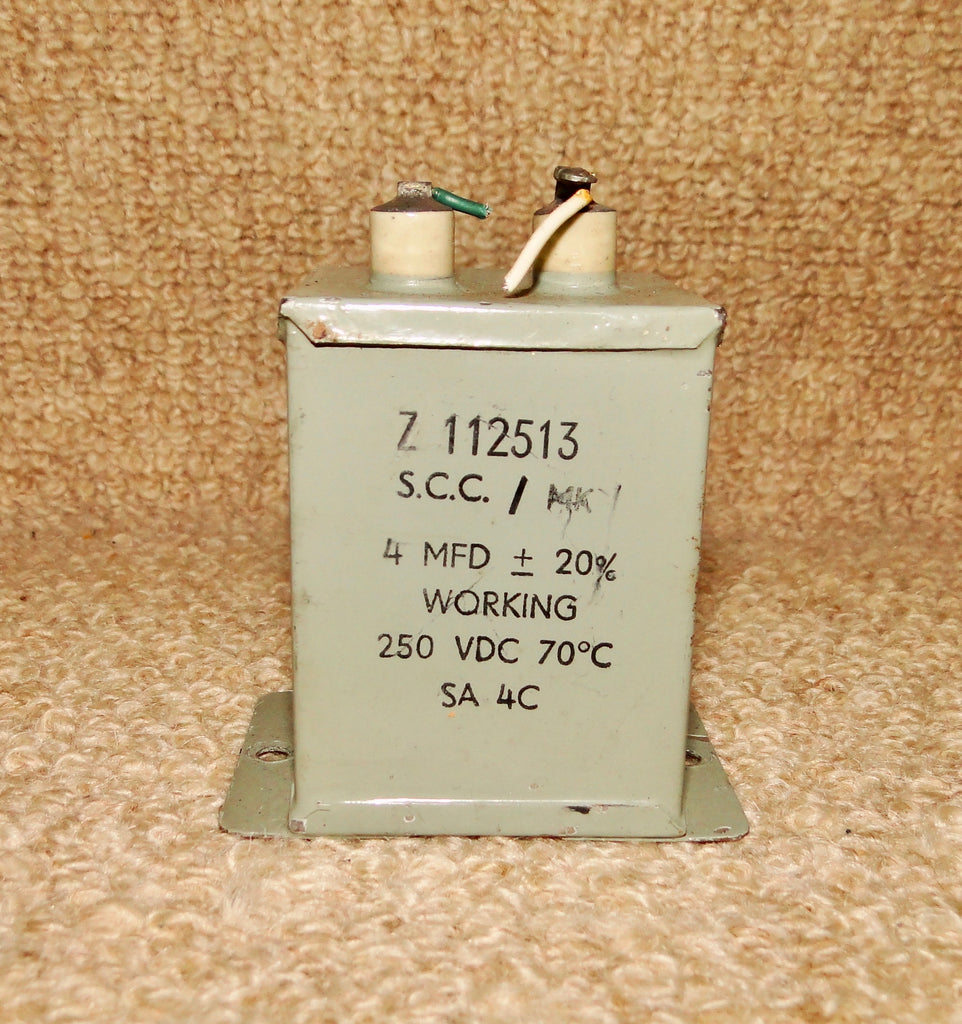 MILITARY (ARMY) DUBILIER PIO PAPER BLOCK CAPACITOR 4uF @ 250V Z112513 ...