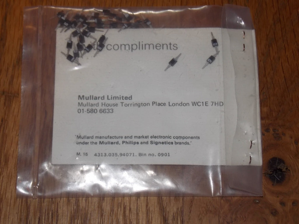 Mullard, BB105G, Varicap Diodes, for VHF tuner, 1.8pF – MULLARD MAGIC