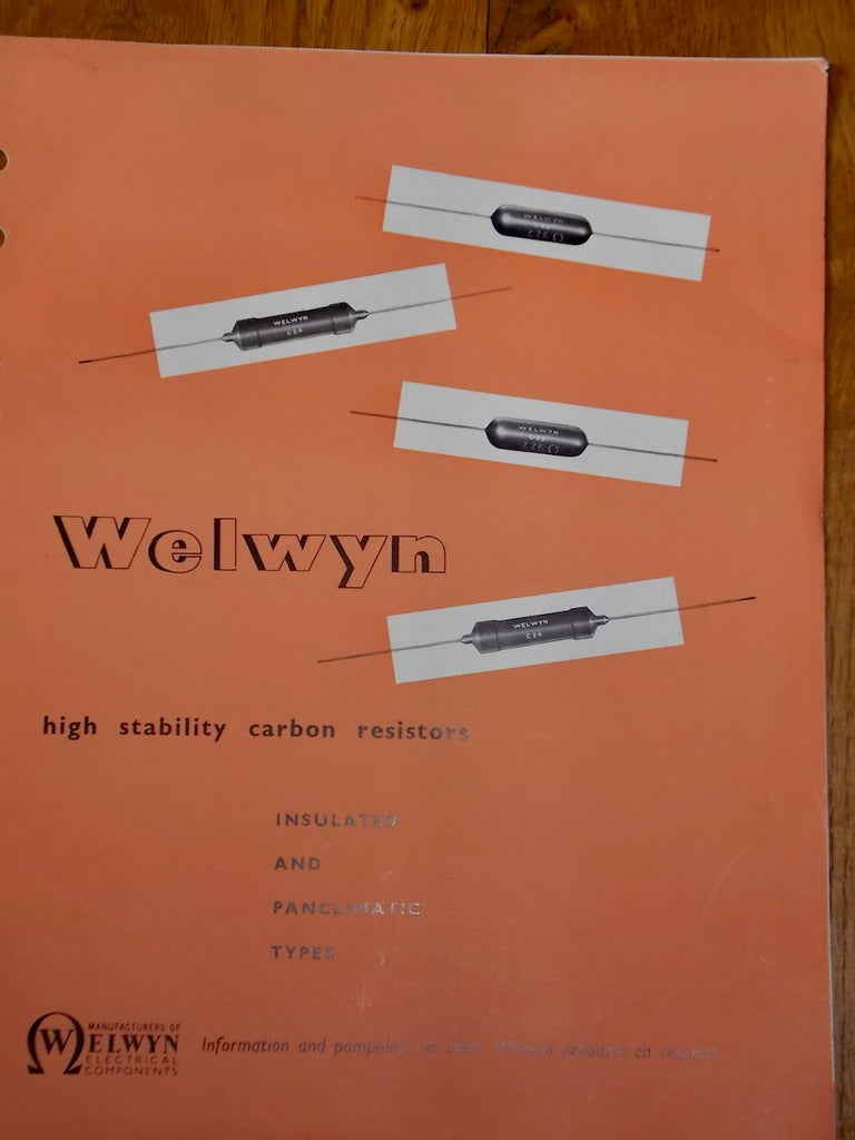 WELWYN, HIGH STABILTY CARBON RESISTORS, PANCLIMATIC, CATALOGUE ...