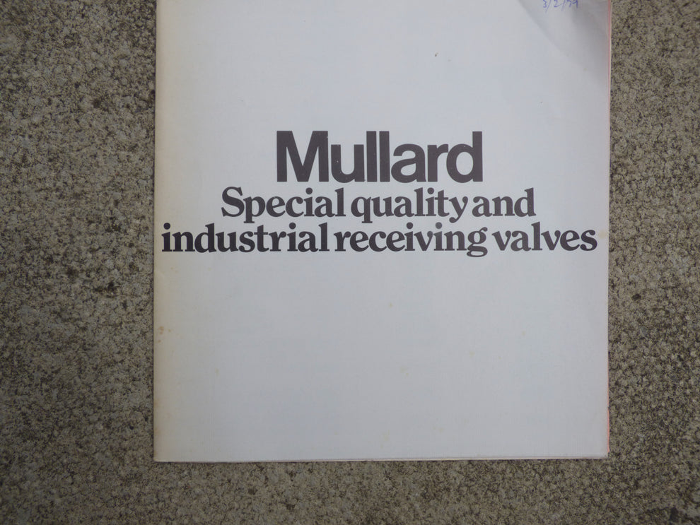 MULLARD, SPECIAL QUALITY & INDUSTRIAL RECEIVING VALVES, WALL CHART, 19 ...