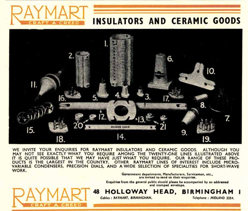 RAYMART, CERAMIC, SERRATED STAND OFF – MULLARD MAGIC